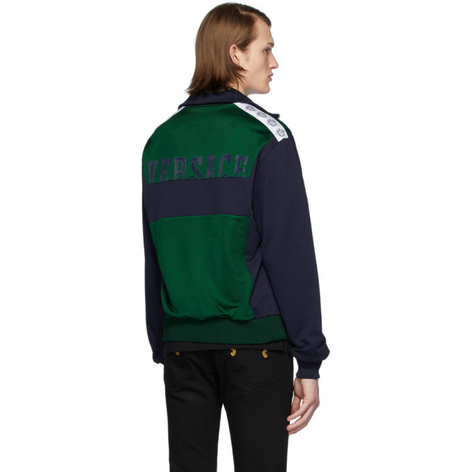 Versace Green and Navy Medusa Track Jacket Versace