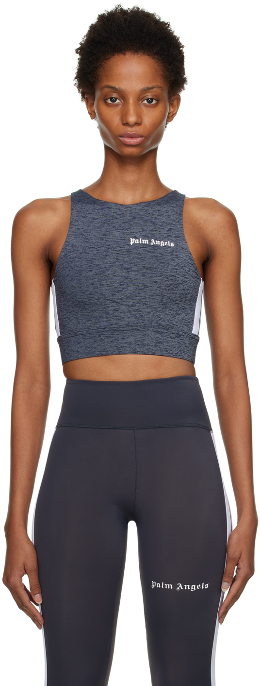 Palm Angels Gray Nylon Sport Top Palm Angels