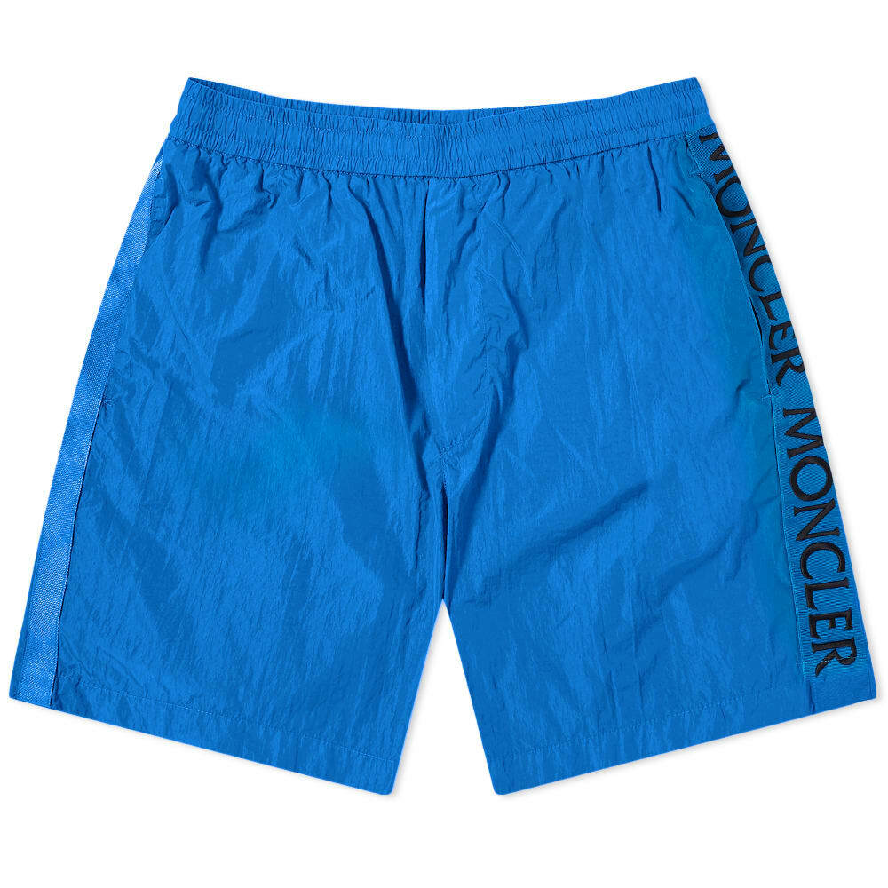 Moncler Men's Taped Seam Logo Short in Blue Moncler