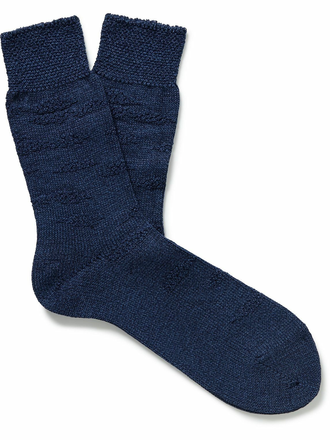 Falke - Textured-Knit Socks - Blue FALKE Ergonomic Sport System