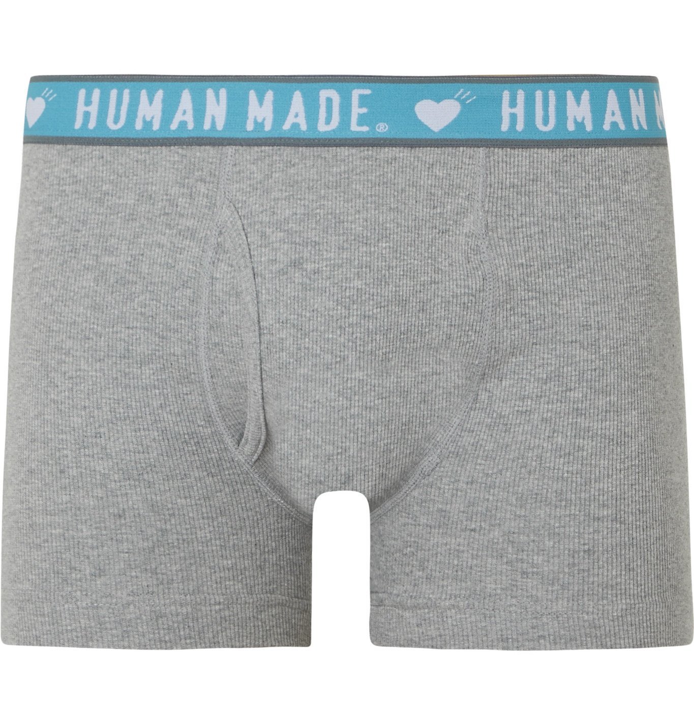 Human Made - Ribbed Mélange Cotton Boxer Briefs - Gray Human Made