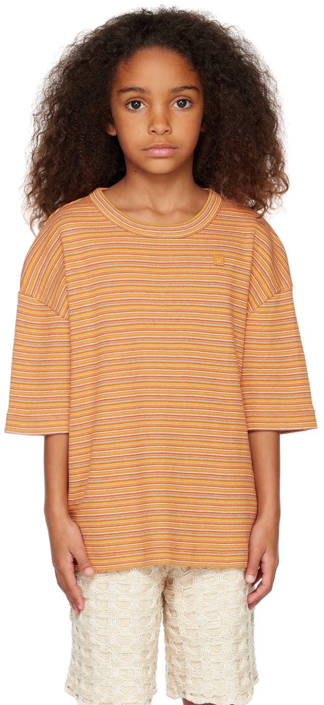 Acne Studios Kids Orange Stripe T-Shirt Acne Studios