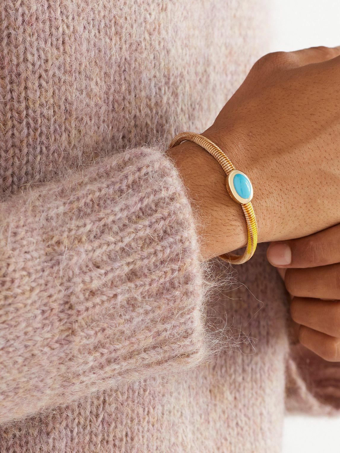 OLE LYNGGAARD COPENHAGEN - Life 18-Karat Gold, Turquoise and Cord ...