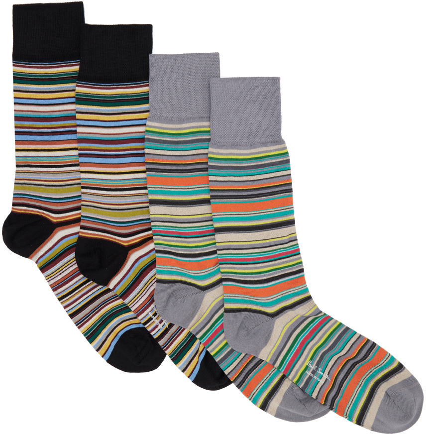 Paul Smith Two-Pack Multicolor Striped Socks Paul Smith