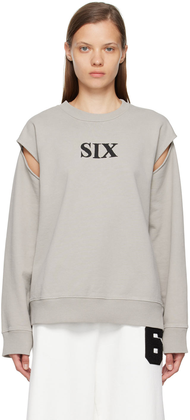 MM6 Maison Margiela Gray Cutout Sweatshirt MM6 Maison Margiela
