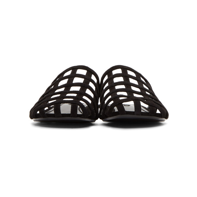 Alexander Wang Black Suede Alison Cage Slippers Alexander Wang