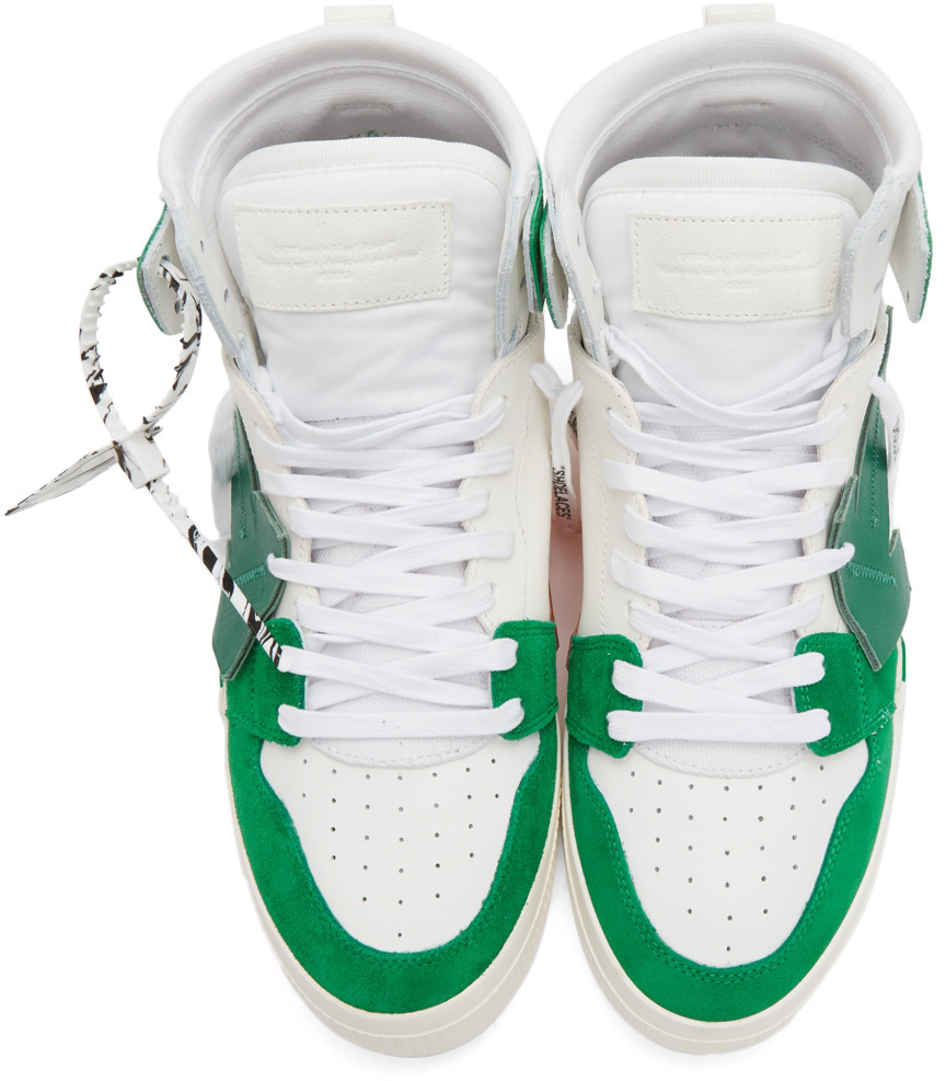 Off-White White & Green Vulcanized High Sneakers Off-White