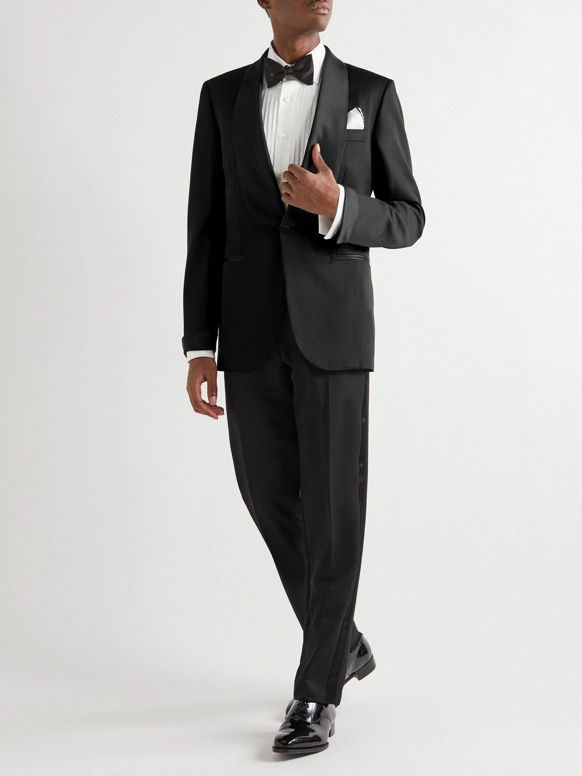 Brioni - Shawl-Collar Silk Satin-Trimmed Virgin Wool Tuxedo Jacket ...