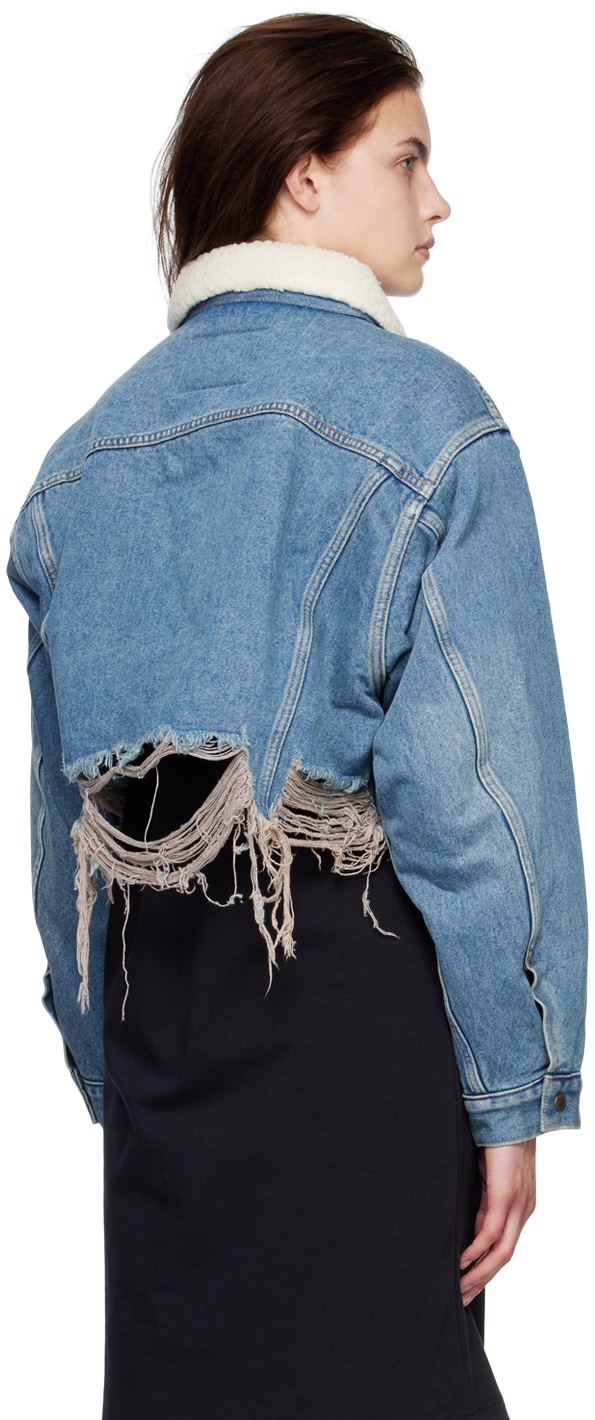 Doublet Blue Cut-Off Boa Denim Jacket Doublet