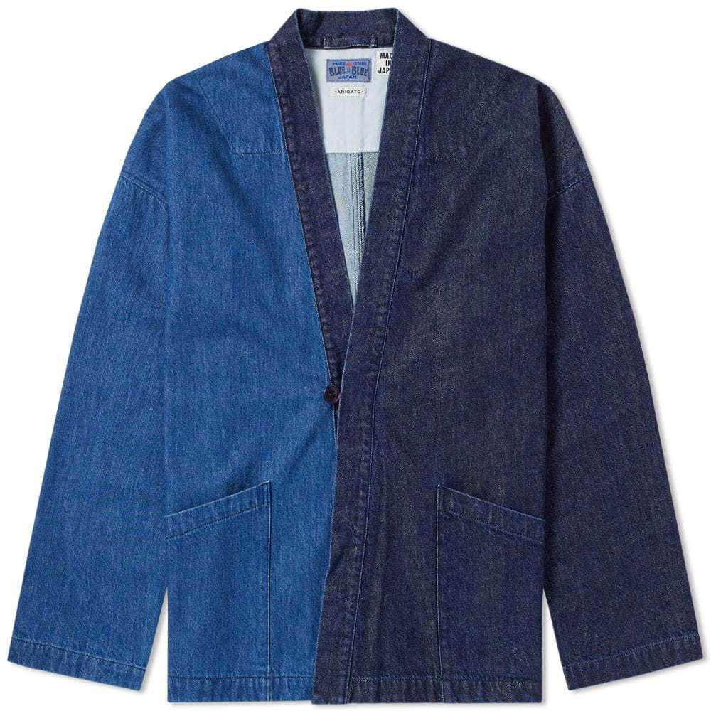 Blue Blue Japan Denim Haori Kimono Blue Blue Blue Japan