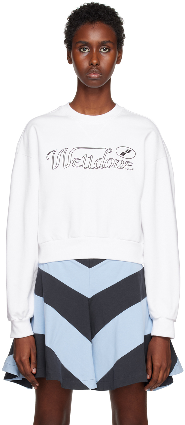 We11done White Printed Sweatshirt We11done