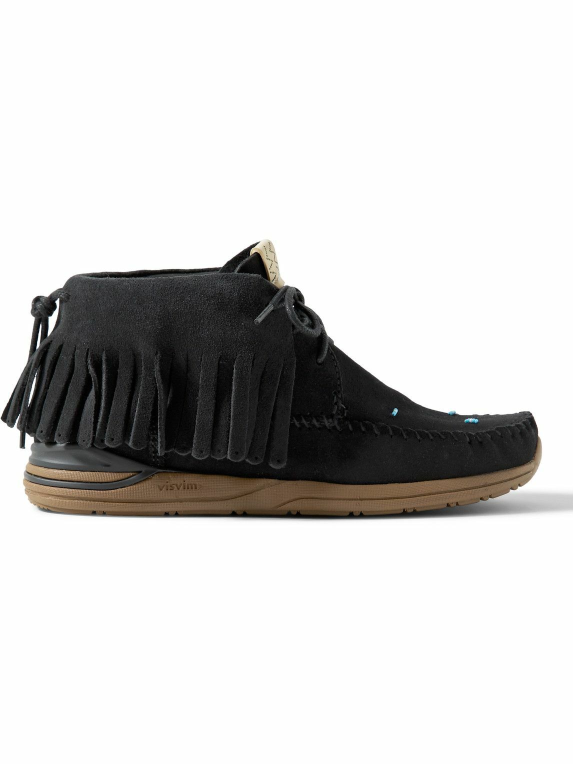Visvim - FBT Shaman-Folk Fringed Beaded Suede Boots - Black Visvim