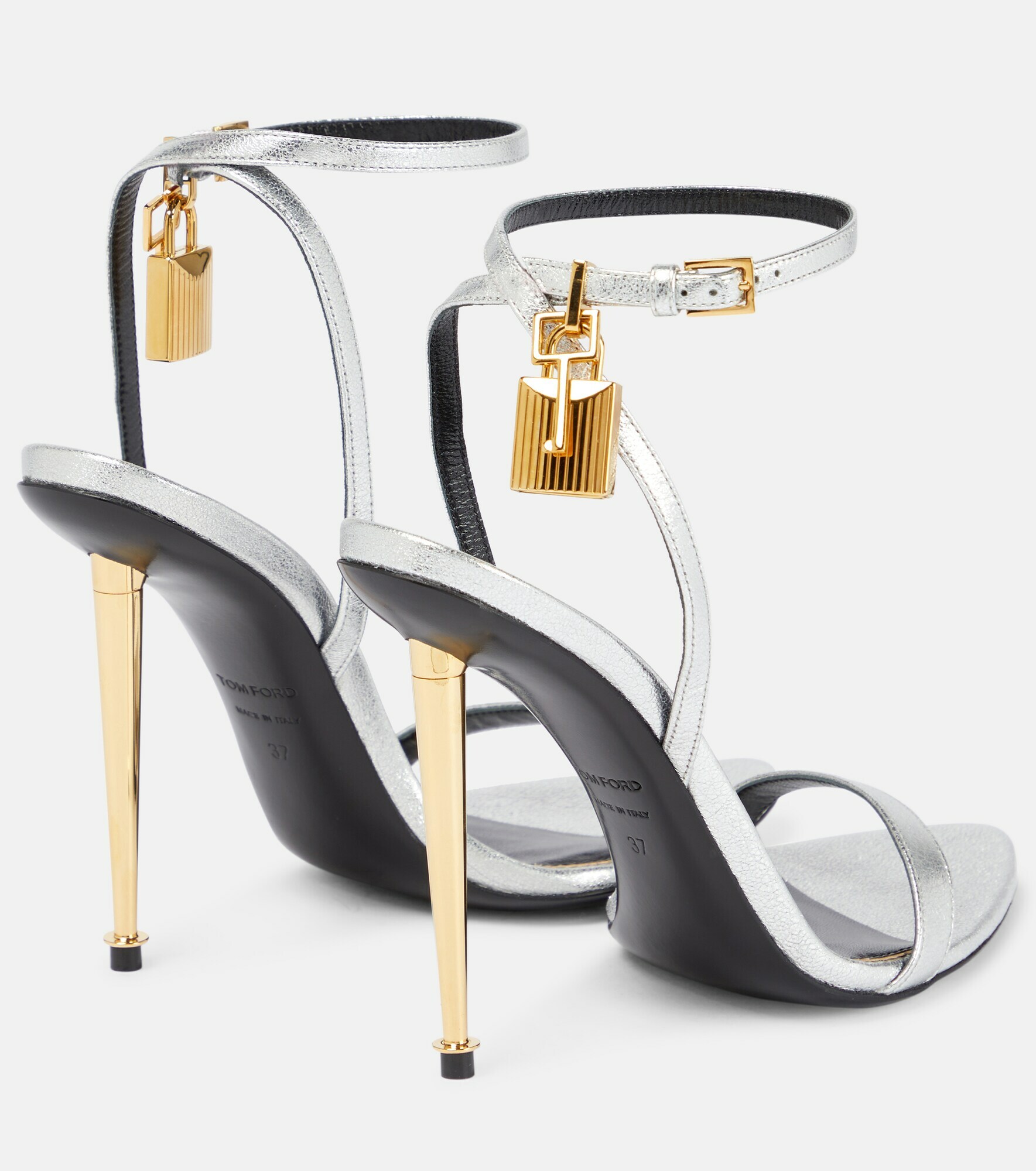 Tom Ford - Padlock metallic leather sandals TOM FORD