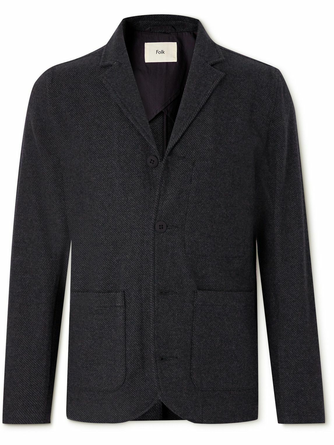 Folk - Wool-Blend Twill Blazer - Black Folk