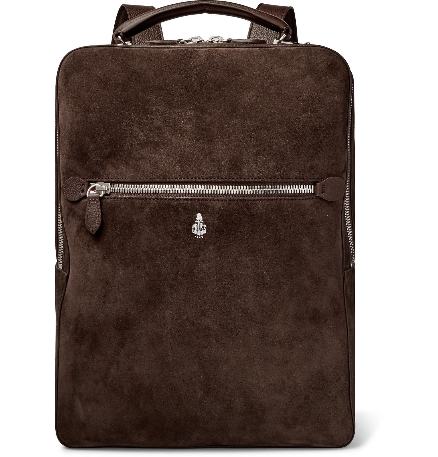 Mark Cross - Alexander Leather-Trimmed Suede Backpack - Brown Mark Cross