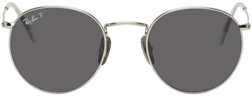 Ray-Ban Silver Round Titanium Sunglasses Ray Ban