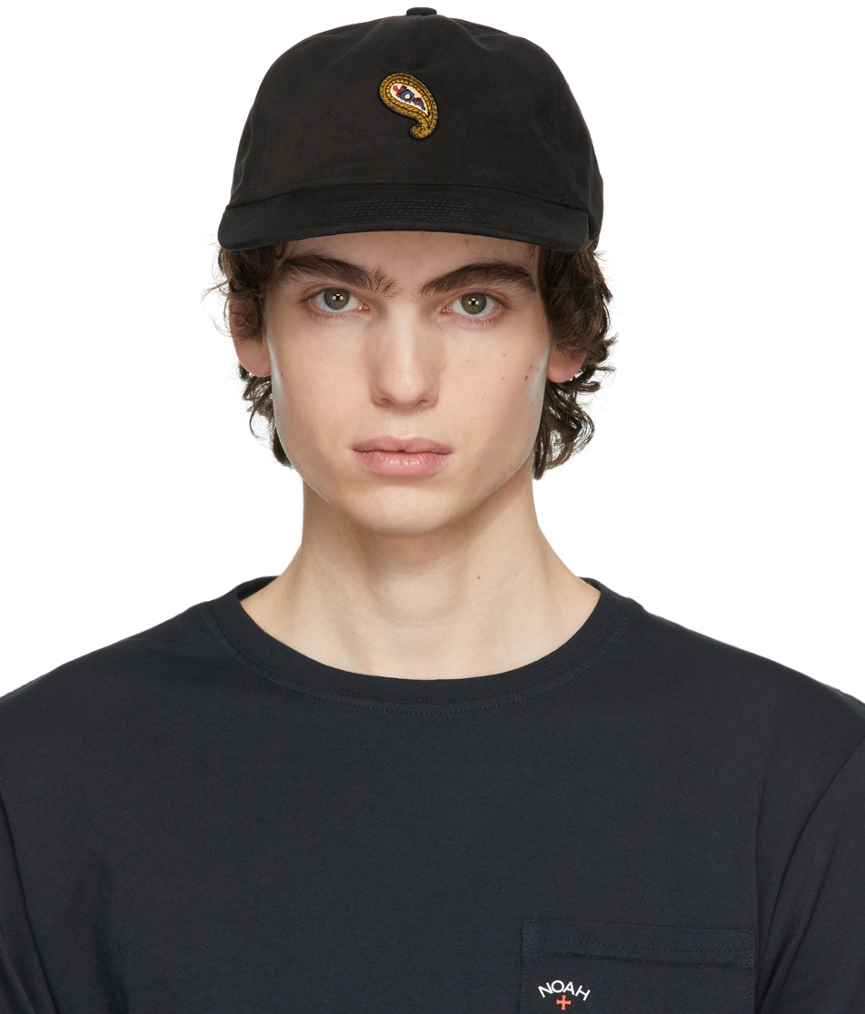 Noah Black Script Logo Five-Panel Cap Noah NYC