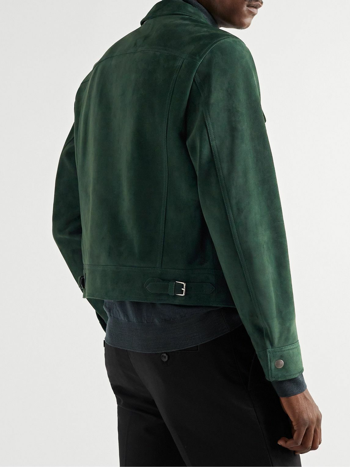 TOM FORD - Suede Blouson Jacket - Green TOM FORD