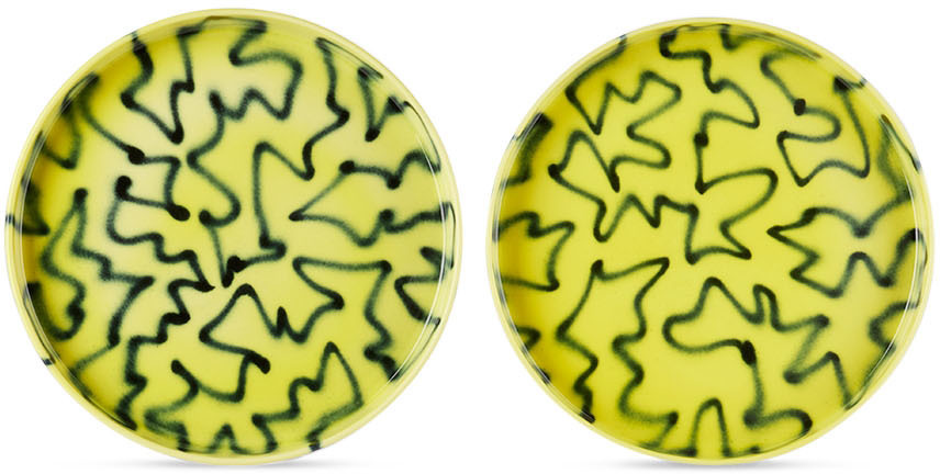FRIZBEE CERAMICS Yellow BB Plate Set Frizbee Ceramics