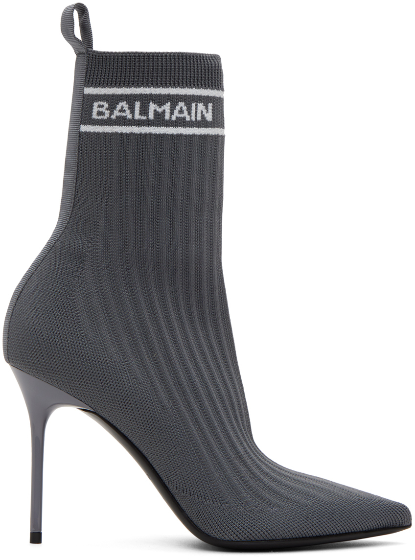 Balmain Gray Skye Boots Balmain