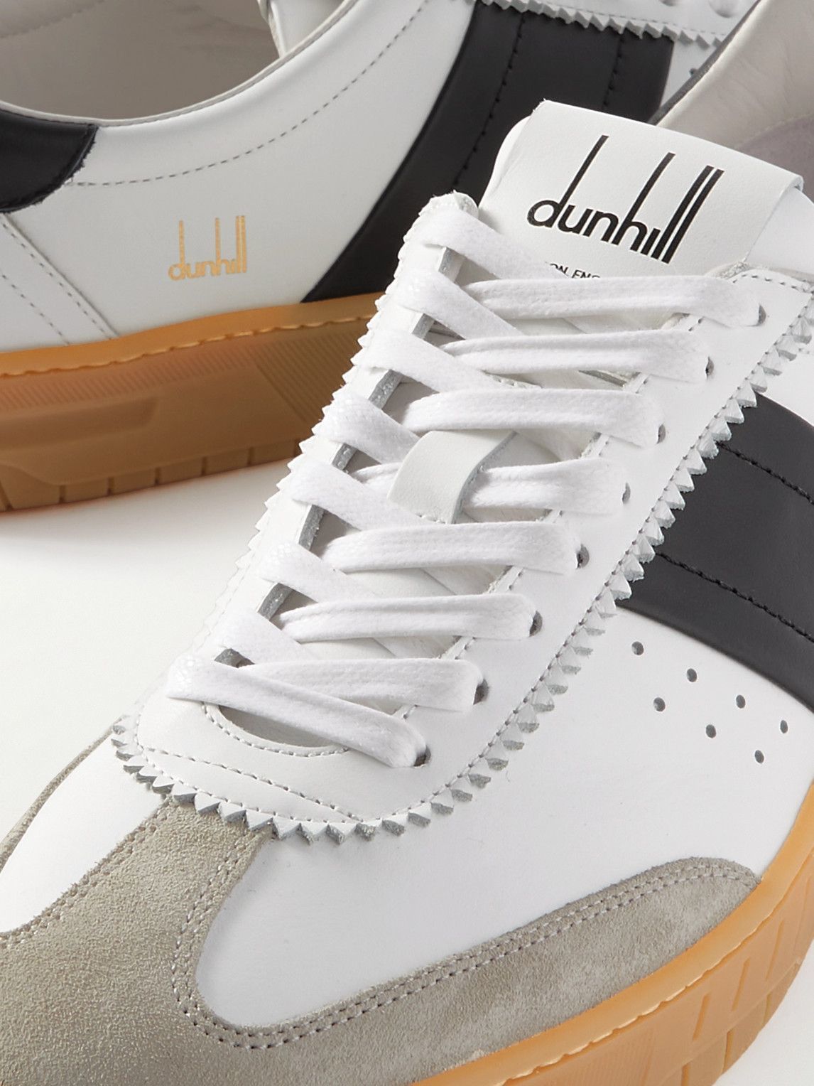 Dunhill - Court Legacy Leather and Suede Sneakers - White Dunhill