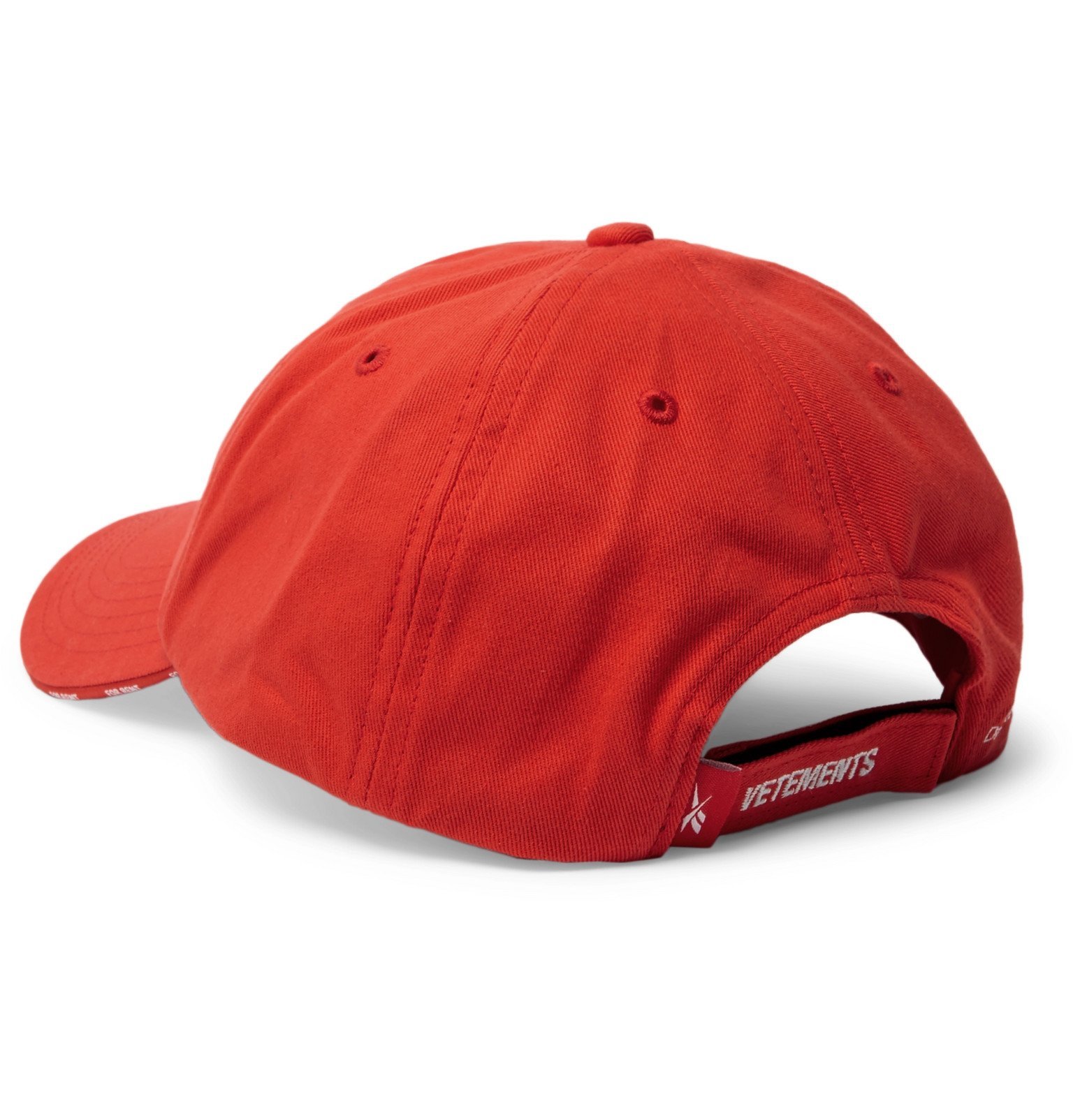 Vetements - Reebok Logo-Embroidered Cotton-Twill Baseball Cap - Red ...