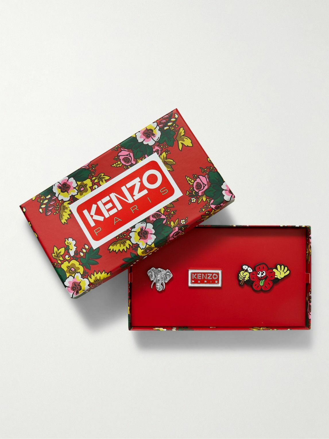 KENZO - Set of Three Silver-Tone and Enamel Pins Kenzo