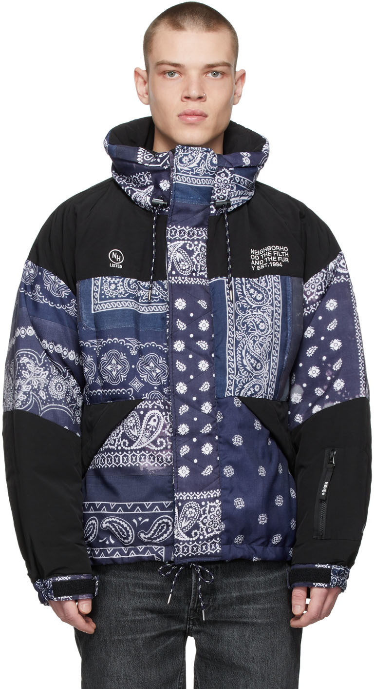 Neighborhood Black Down Bandana Chopped Jacket Neighborhood