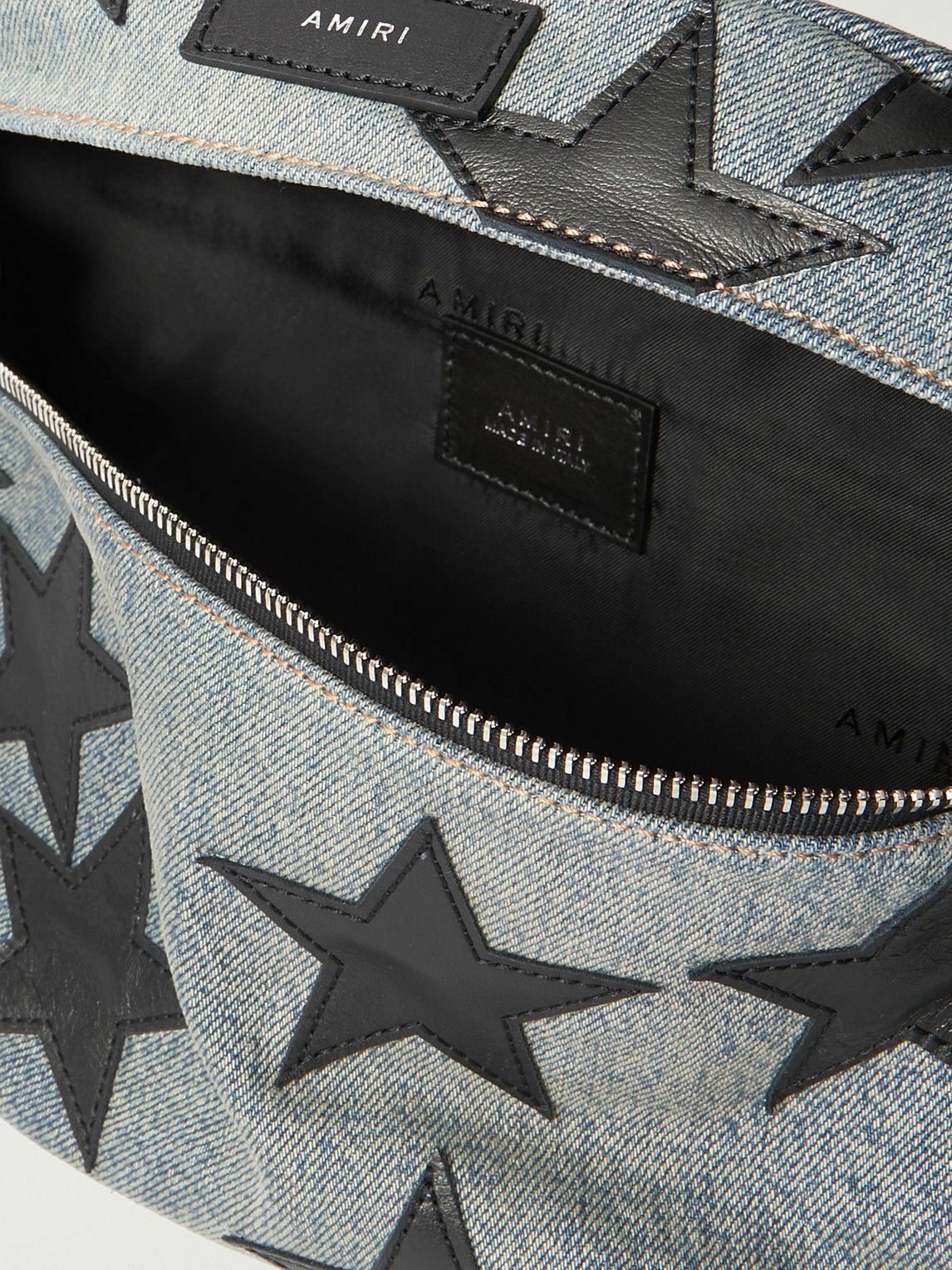 AMIRI - Chemist Leather-Trimmed Denim Belt Bag Amiri