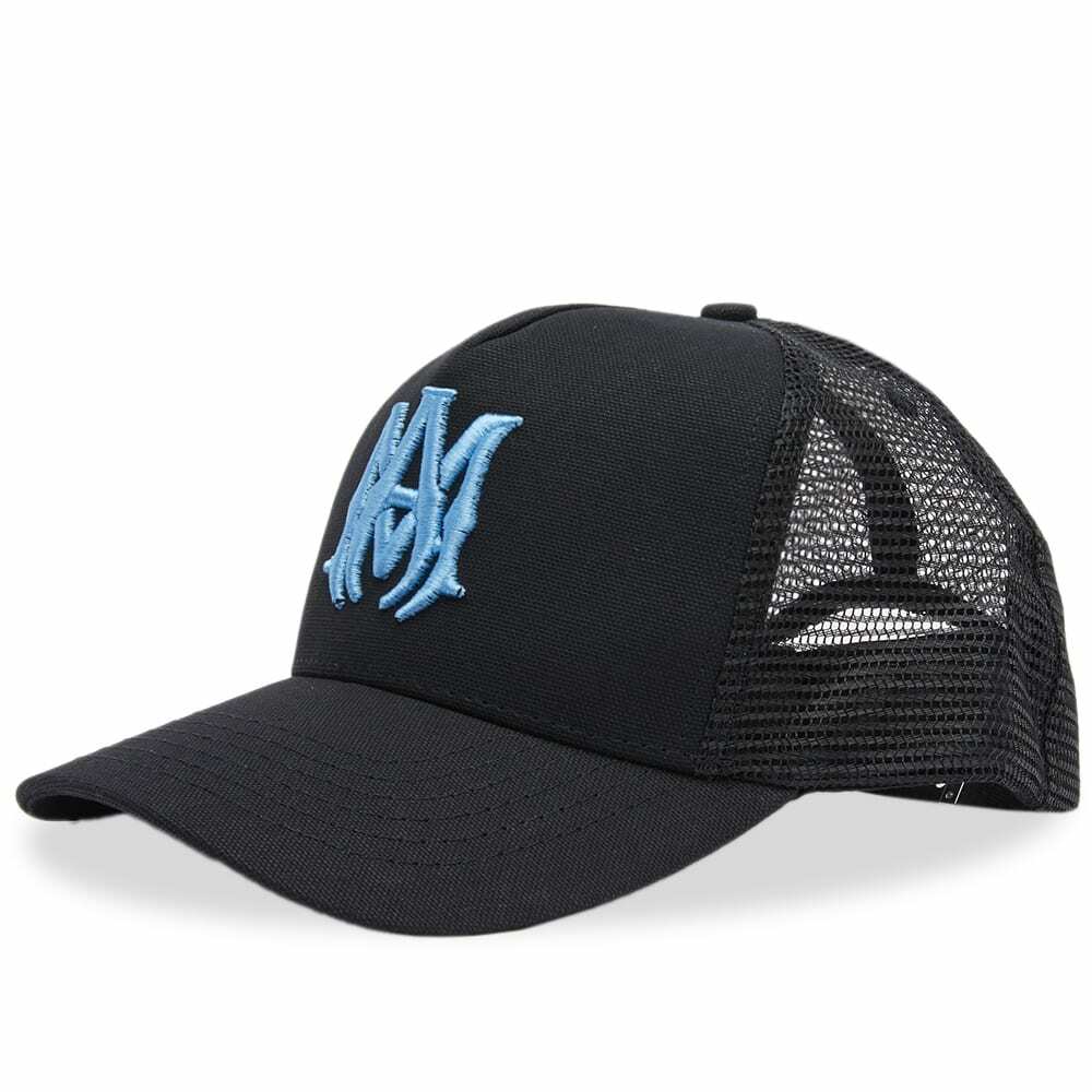 AMIRI Men's MA Trucker Cap in Black/Carolina Blue Amiri