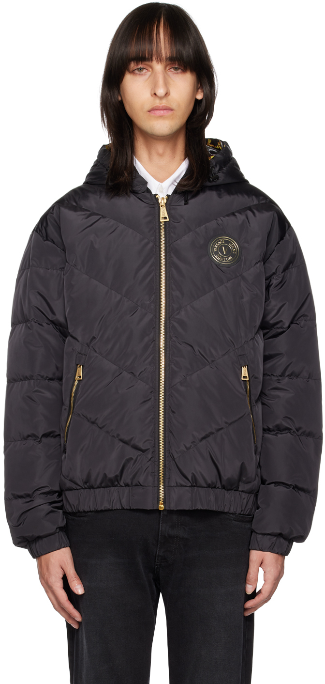 Versace Jeans Couture Black V-Emblem Down Jacket Versace