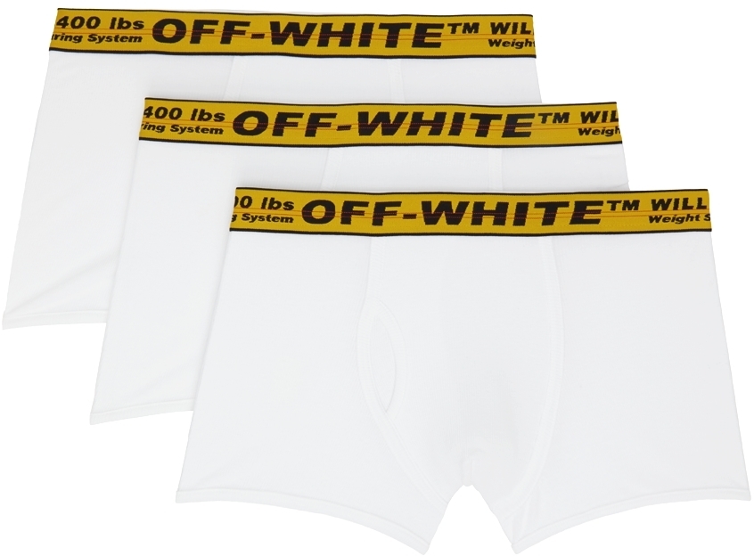 Off-White Three-Pack White Industrial Boxers Off-White