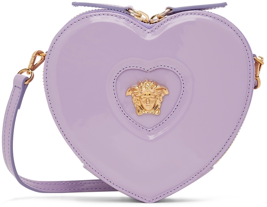 Versace Kids Purple Heart Medusa Shoulder Bag Versace
