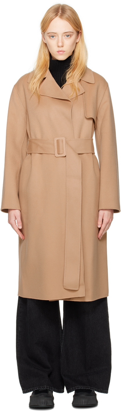 Theory Tan Wrap Coat Theory