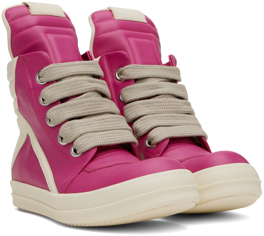 Rick Owens Pink Geobasket Sneakers Rick Owens