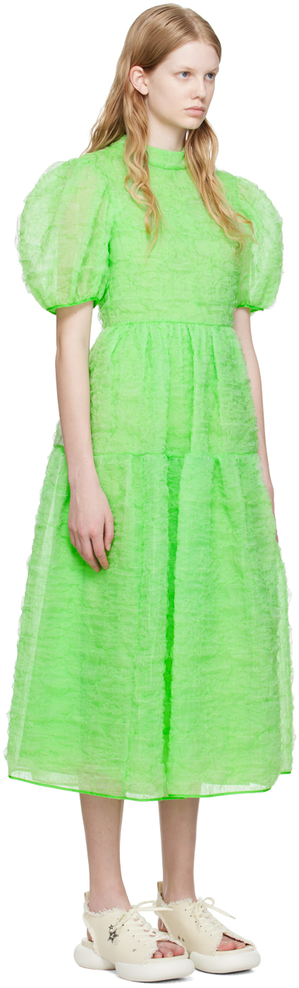 Cecilie Bahnsen Green Kelly Midi Dress Cecilie Bahnsen