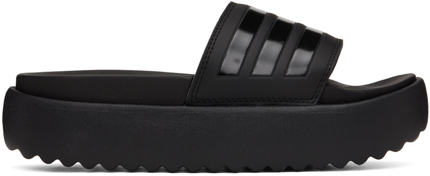 adidas Originals Black Adilette Platform Slides adidas Originals