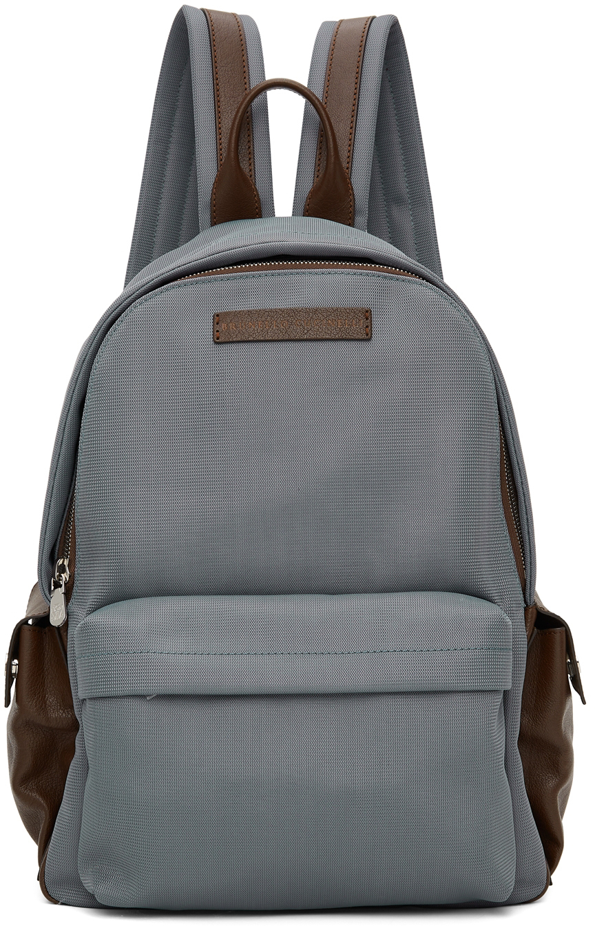 Brunello Cucinelli Grey Travel Backpack Brunello Cucinelli