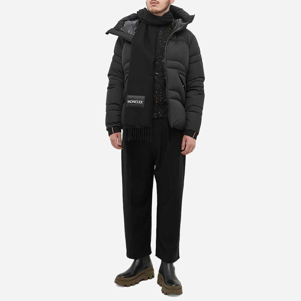 Moncler Men's Label Logo Scarf in Black Moncler