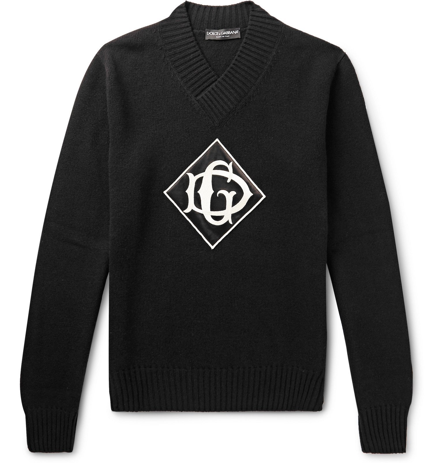 Dolce & Gabbana - Logo-Appliquéd Virgin Wool Sweater - Black Dolce ...