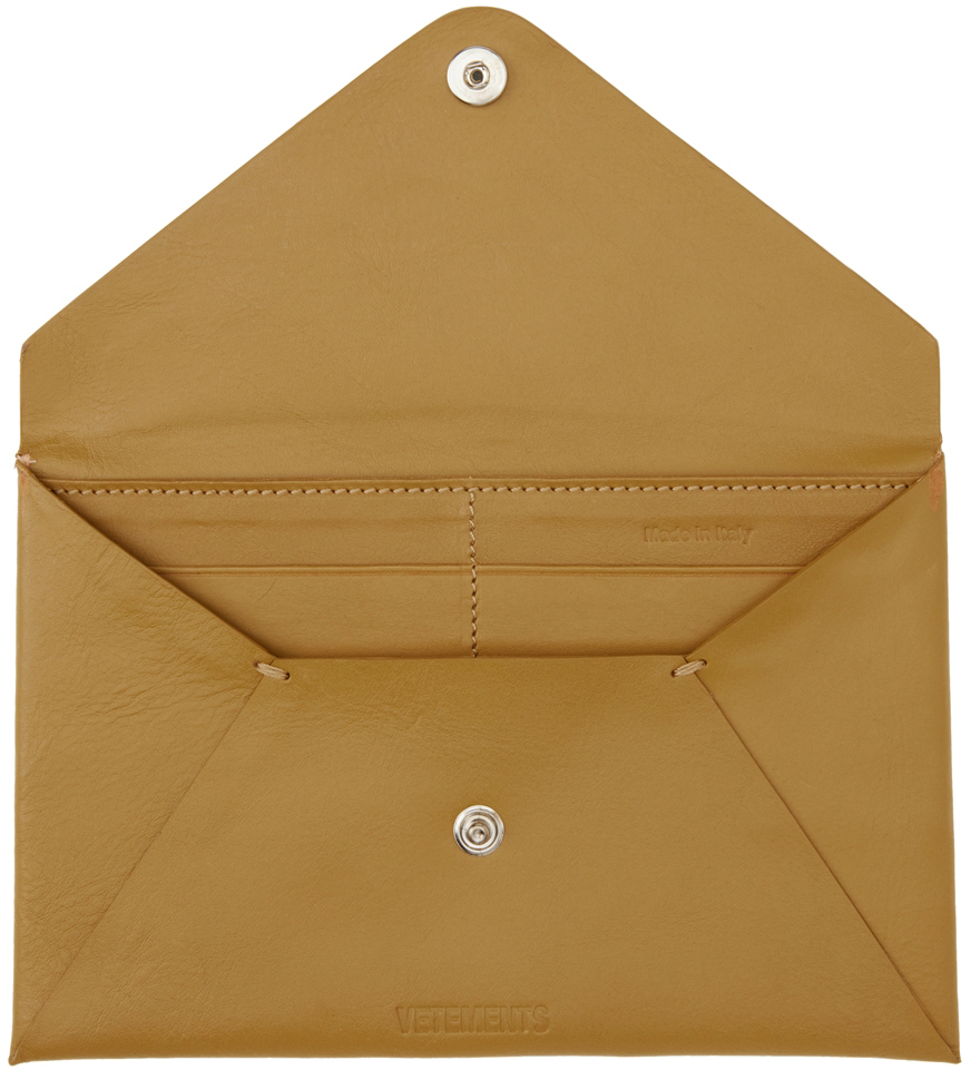 VETEMENTS Brown Leather Envelope Wallet Vetements