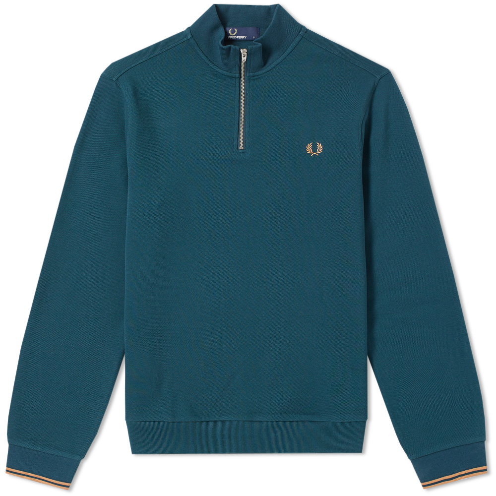 Fred Perry Long Sleeve Zip Neck Polo Fred Perry