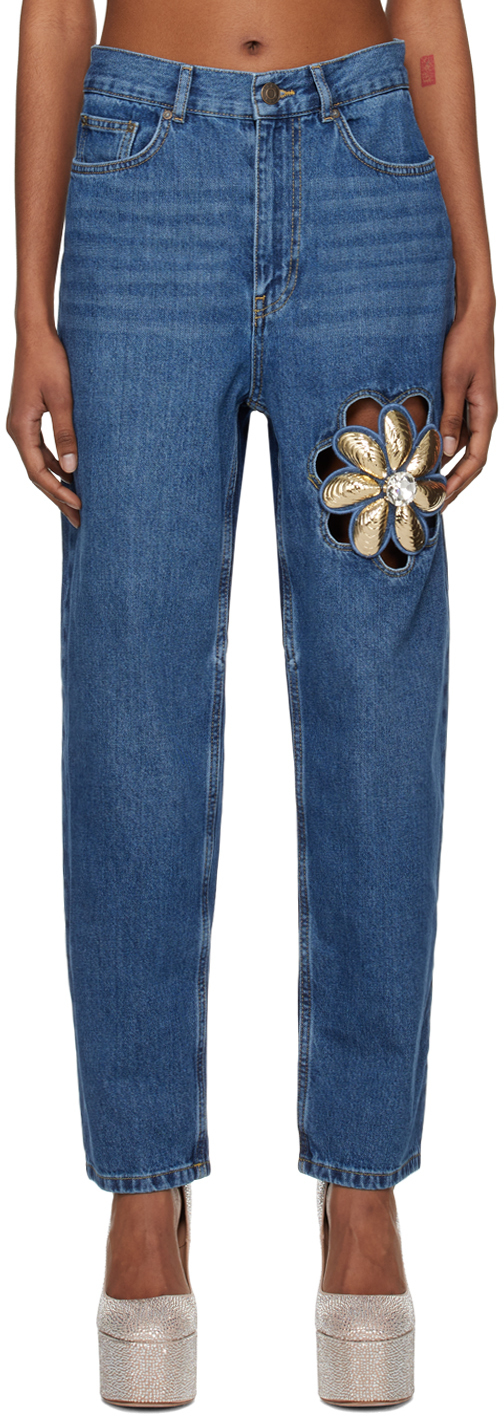 AREA Blue Mussel Flower Jeans AREA