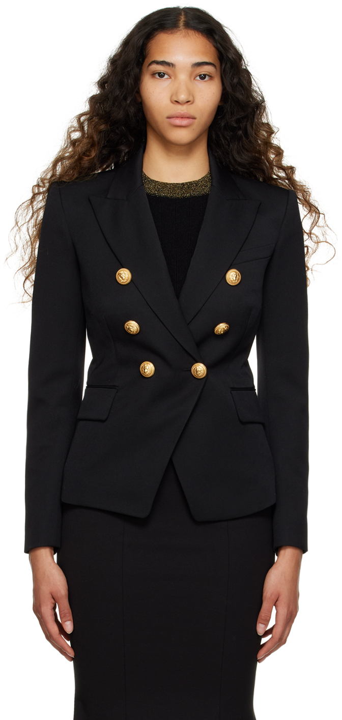 Balmain Black Double-Breasted Blazer Balmain