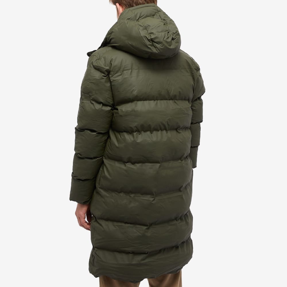 Rains Men's Long Puffer Jacket in Green Rains