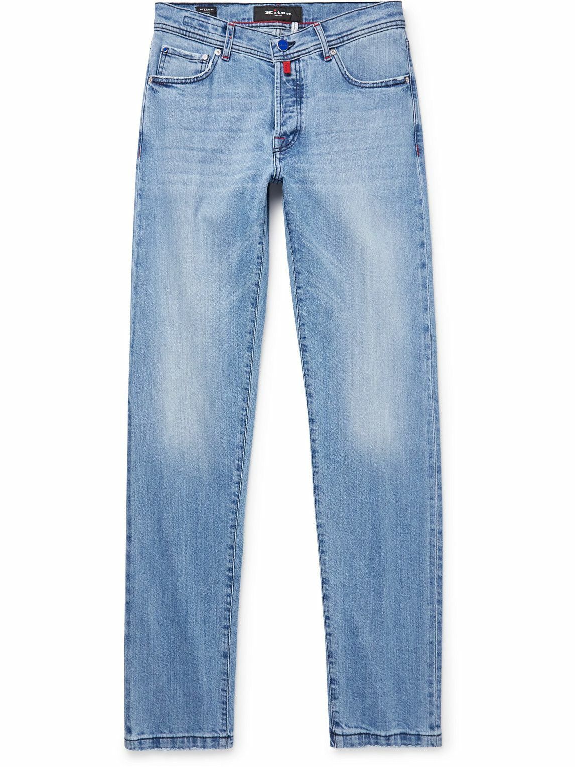 Kiton - Slim-Fit Straight-Leg Selvedge Jeans - Blue Kiton