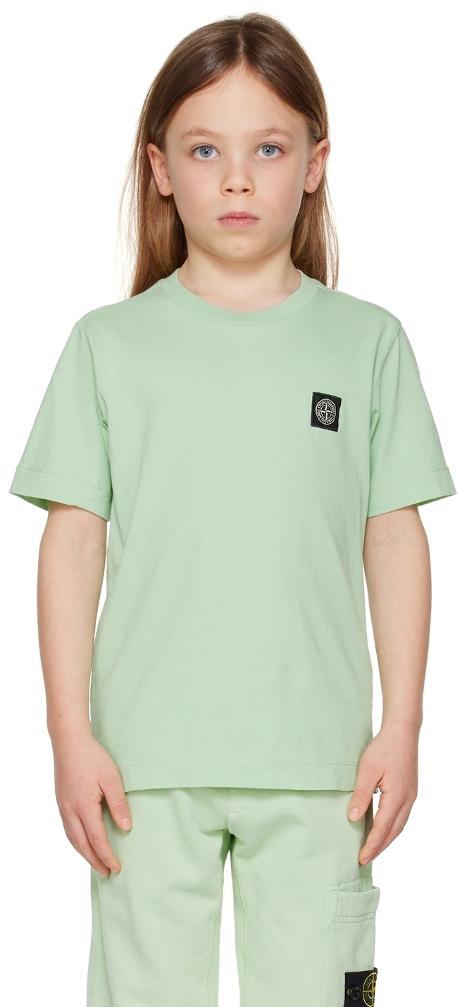 Stone Island Junior Kids Green Patch T-Shirt Stone Island Junior