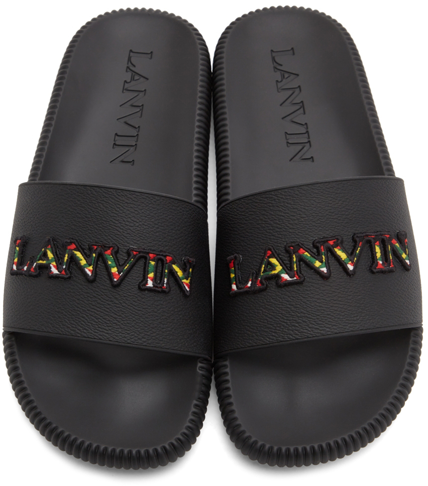Lanvin Black Arpège Slides Lanvin