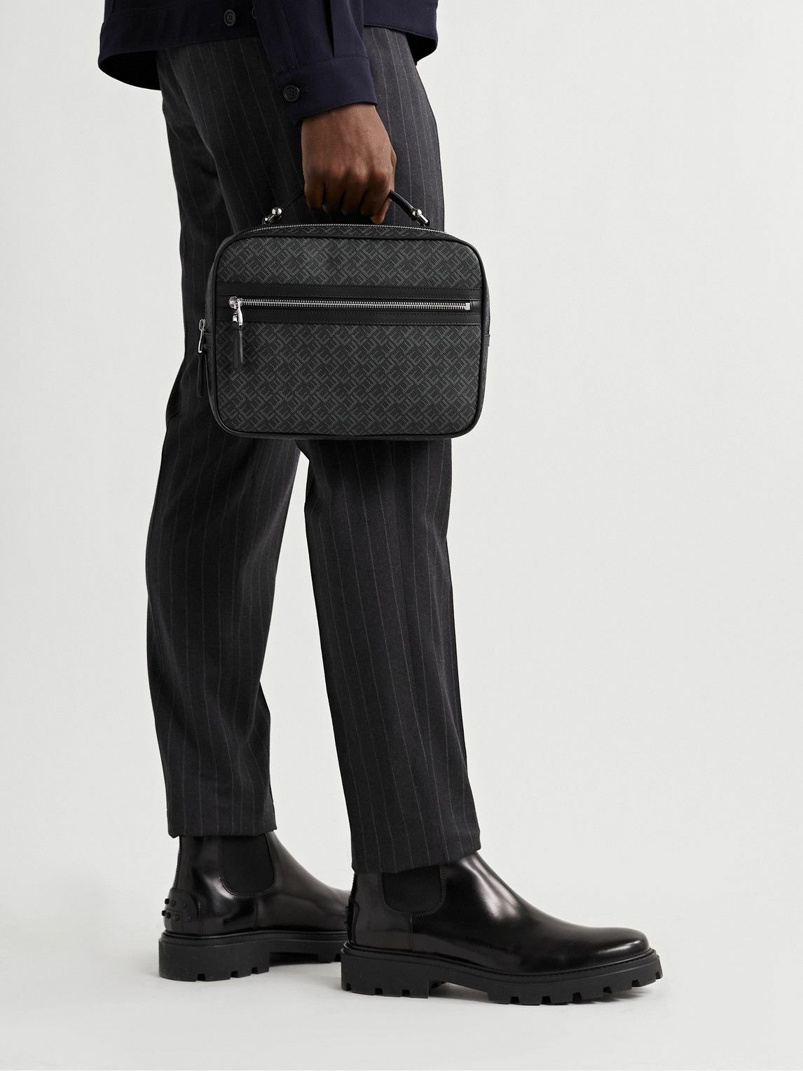 Dunhill - Logo-Print Cross-Grain Leather Messenger Bag - Black Dunhill