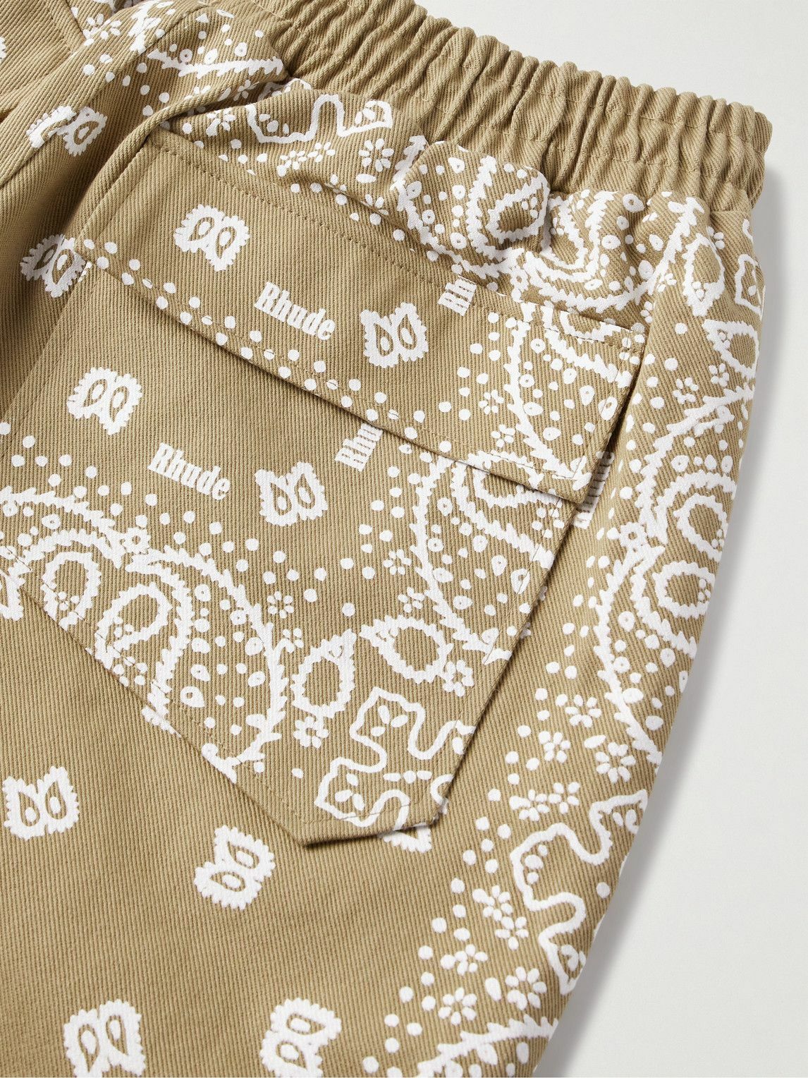 Rhude - Straight-Leg Bandana-Print Cotton-Twill Drawstring Shorts ...